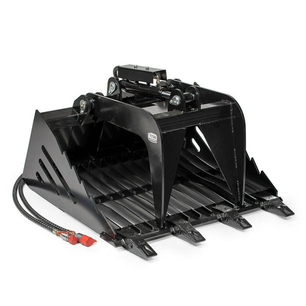 Titan Attachments Mini Skid Steer 3.5FT Skeleton Rock Grapple Rake with ...