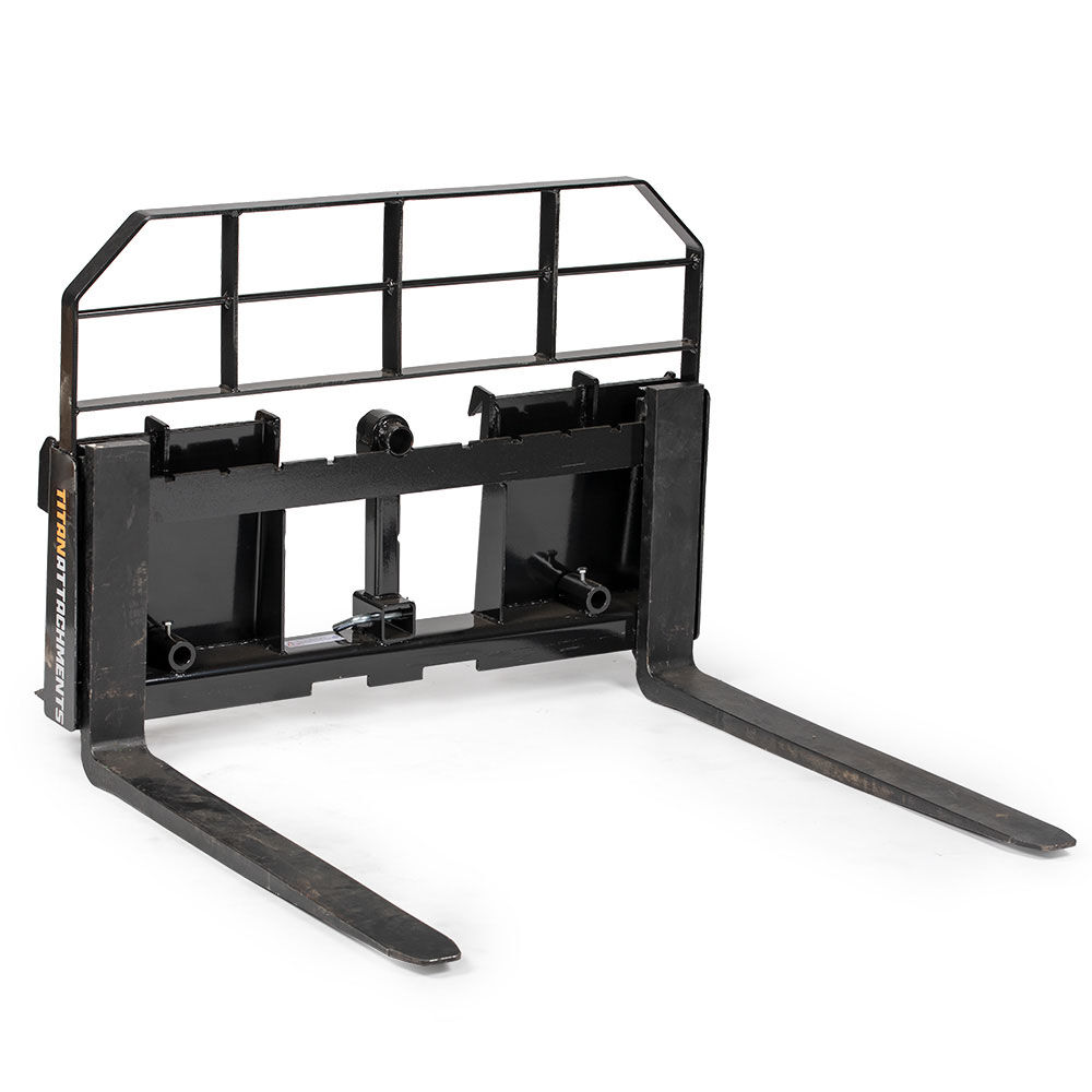 Titan Attachments Hydraulic Skid Steer Pallet Fork Grapple Attachment ...