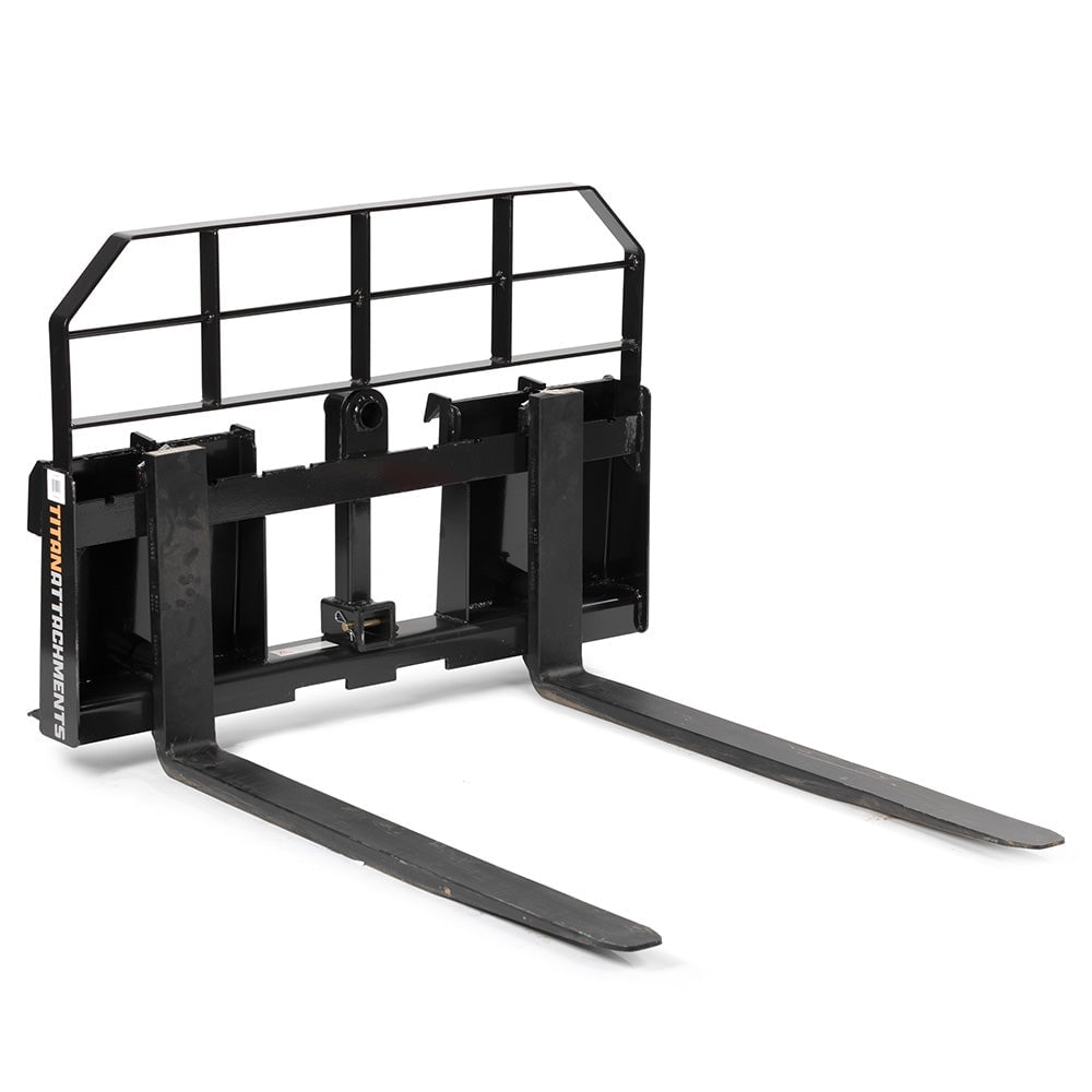 Titan Attachments Pro Series Skid Steer Pallet Fork Attachment, 48 ...