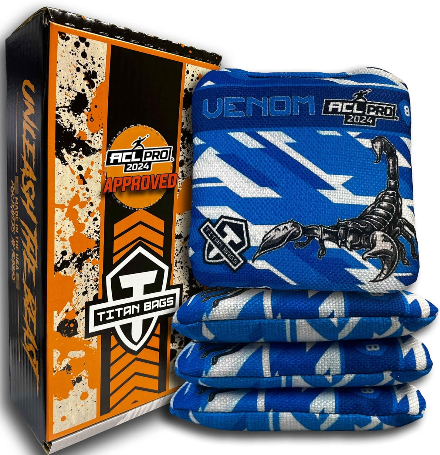 Titan Bags - Venom ACL PRO Approved Toss Bags, Regulation Cornhole Game ...