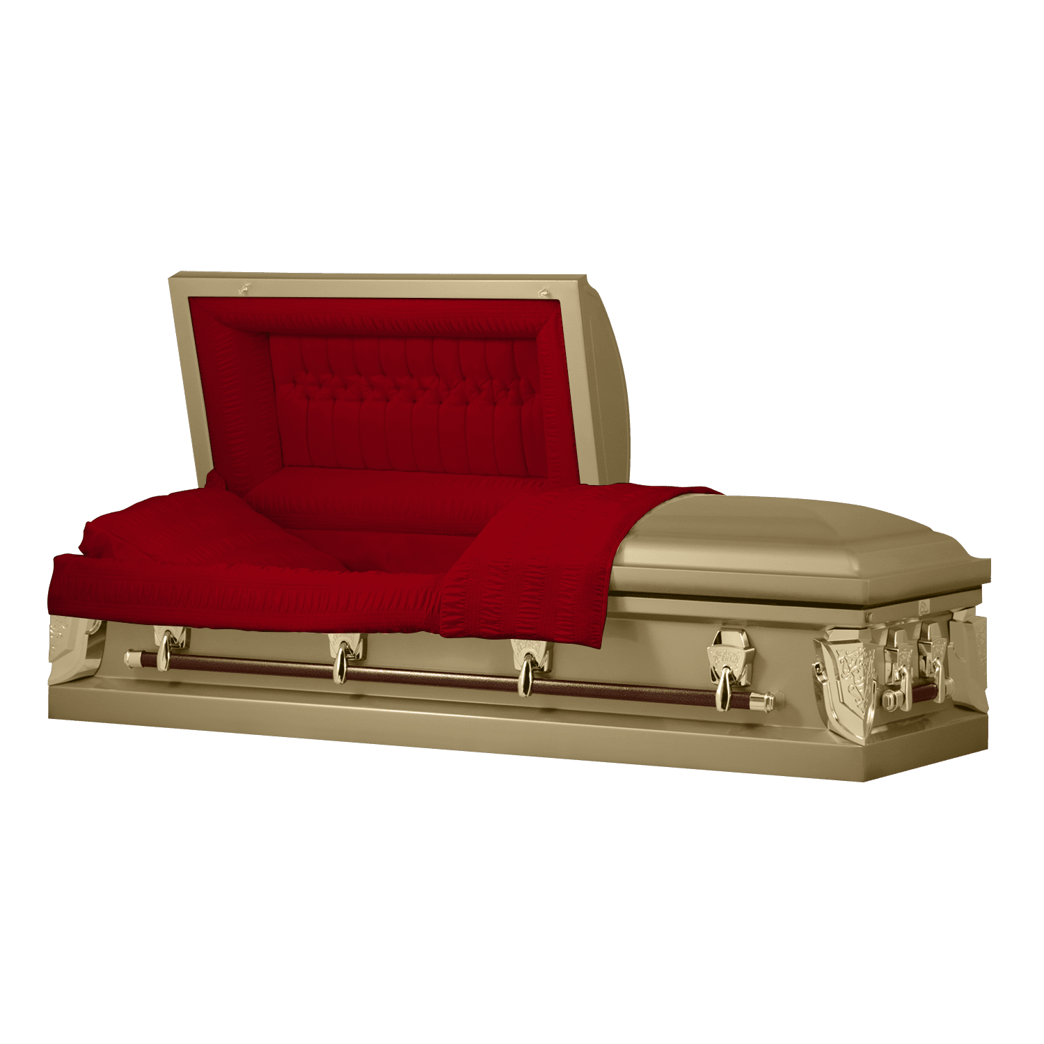 Titan Casket, Cambridge Series 18 Gauge Steel Casket in Gold & Red with ...