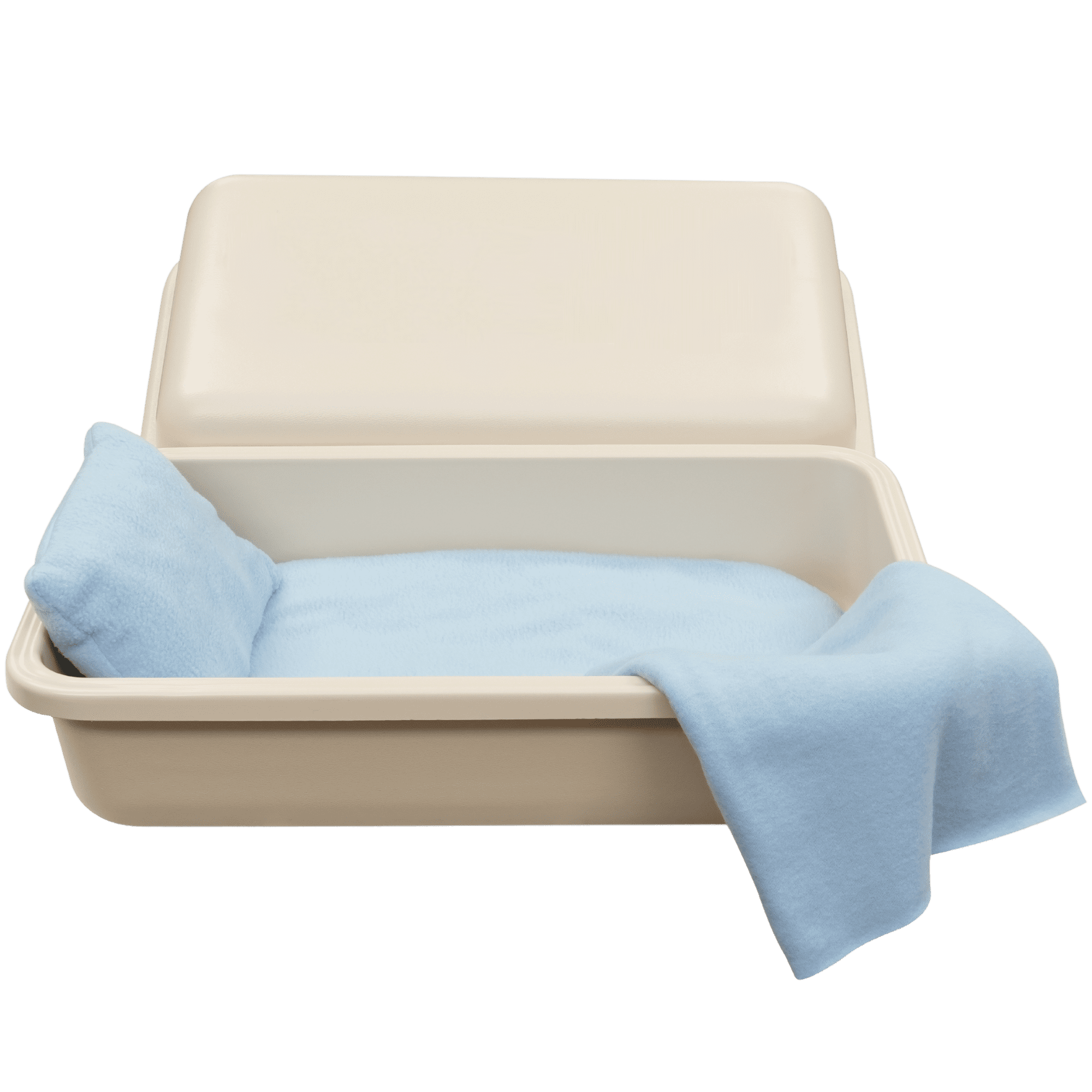 Titan Casket Classic Pet Burial Casket (Extra Large) Almond With Blue ...