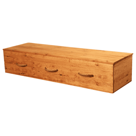 Titan Casket Eco II Series, White Pine Box with Rope Handles, 180 lb ...