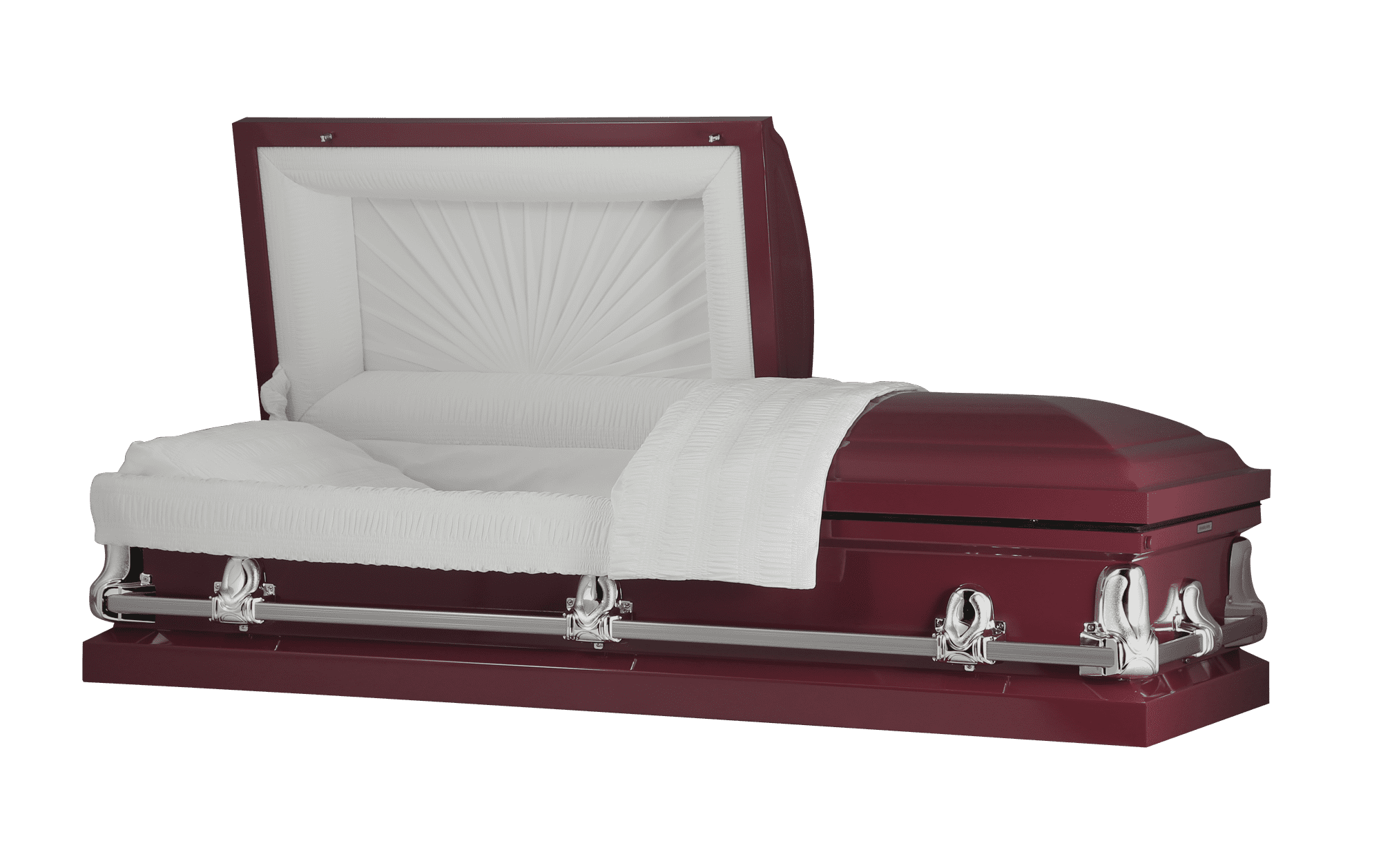 Titan Orion Series Steel Coffin in Maroon with White Interior - Walmart.com