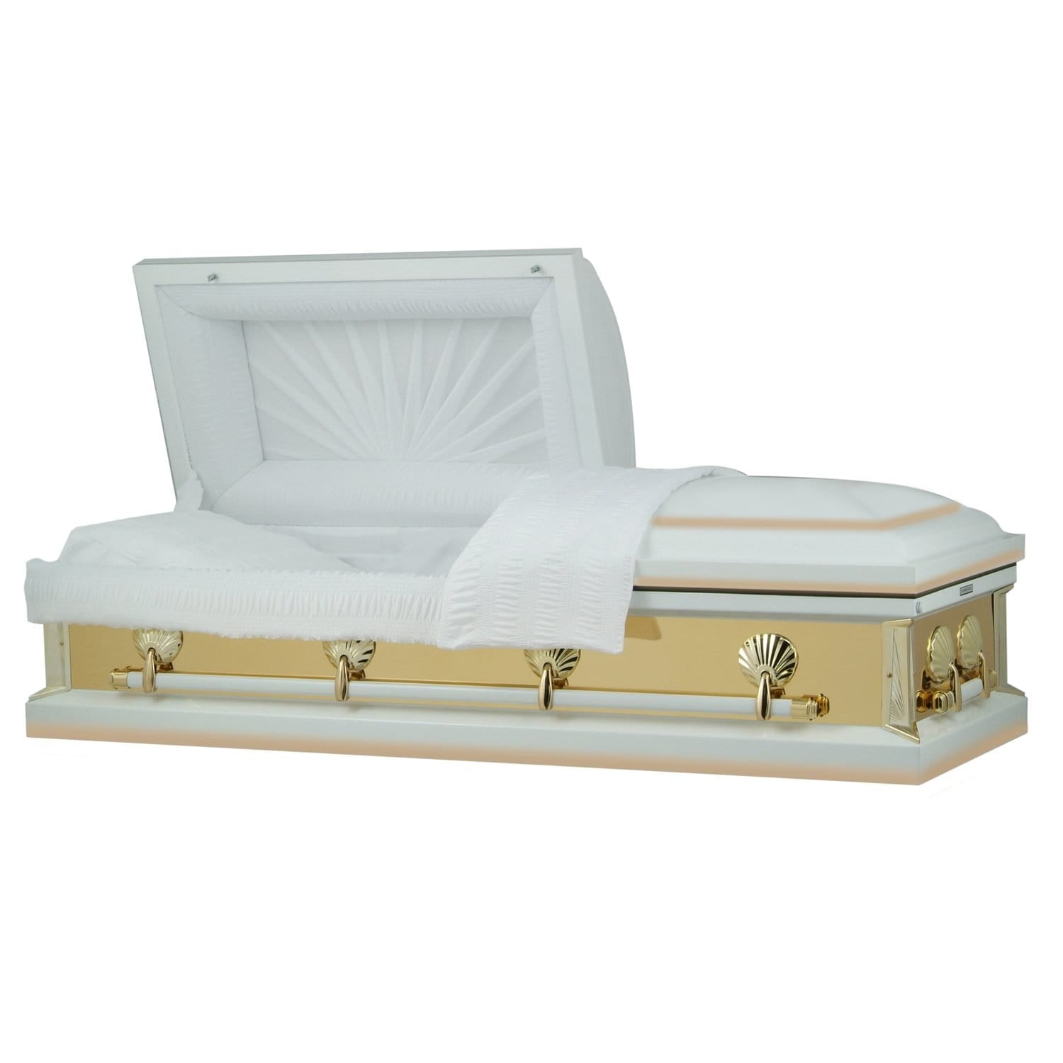 Titan Casket Reflections Series Steel Funeral Casket, White and Gold ...