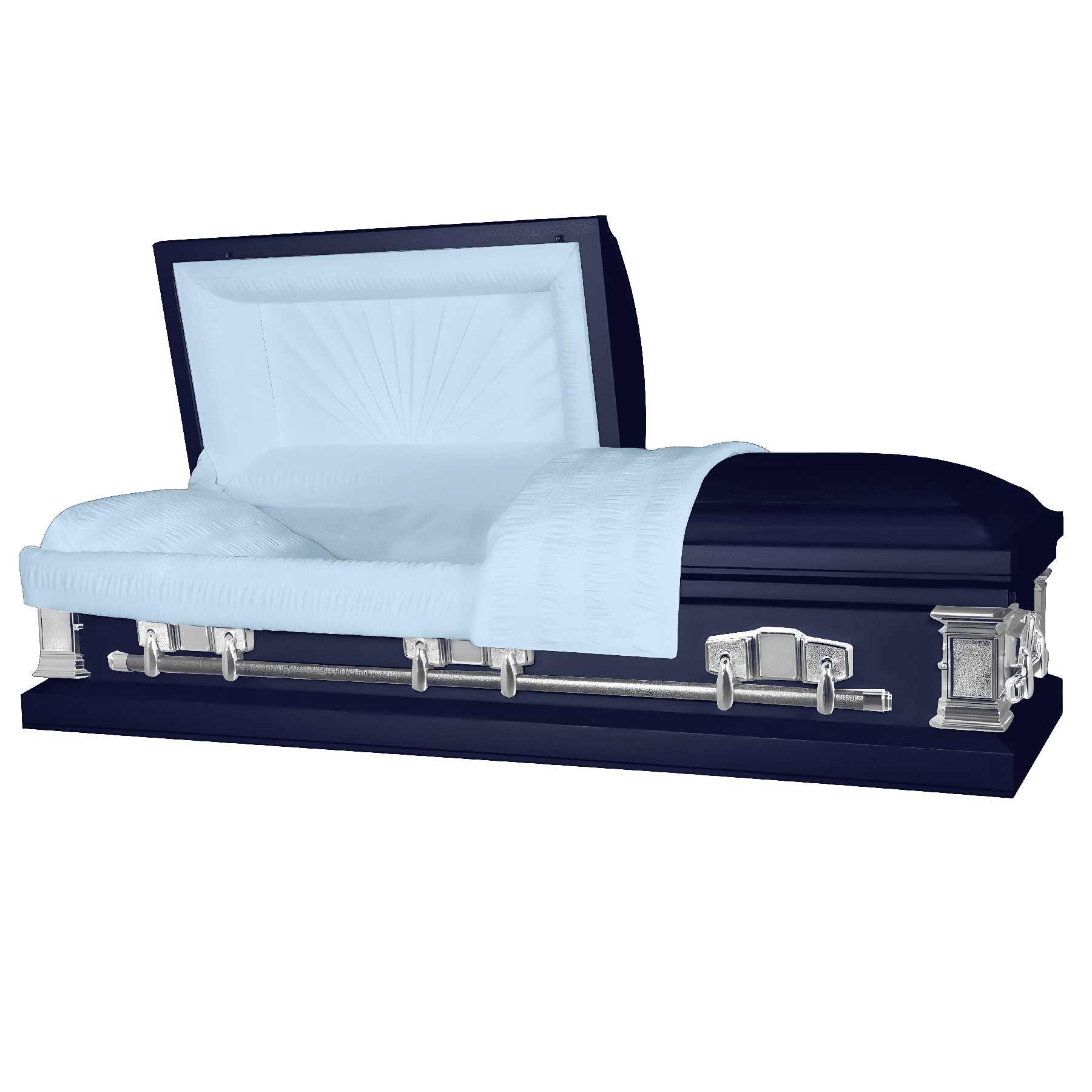 Titan Casket, Satin Series Funeral Casket in Dark Blue - Walmart.com