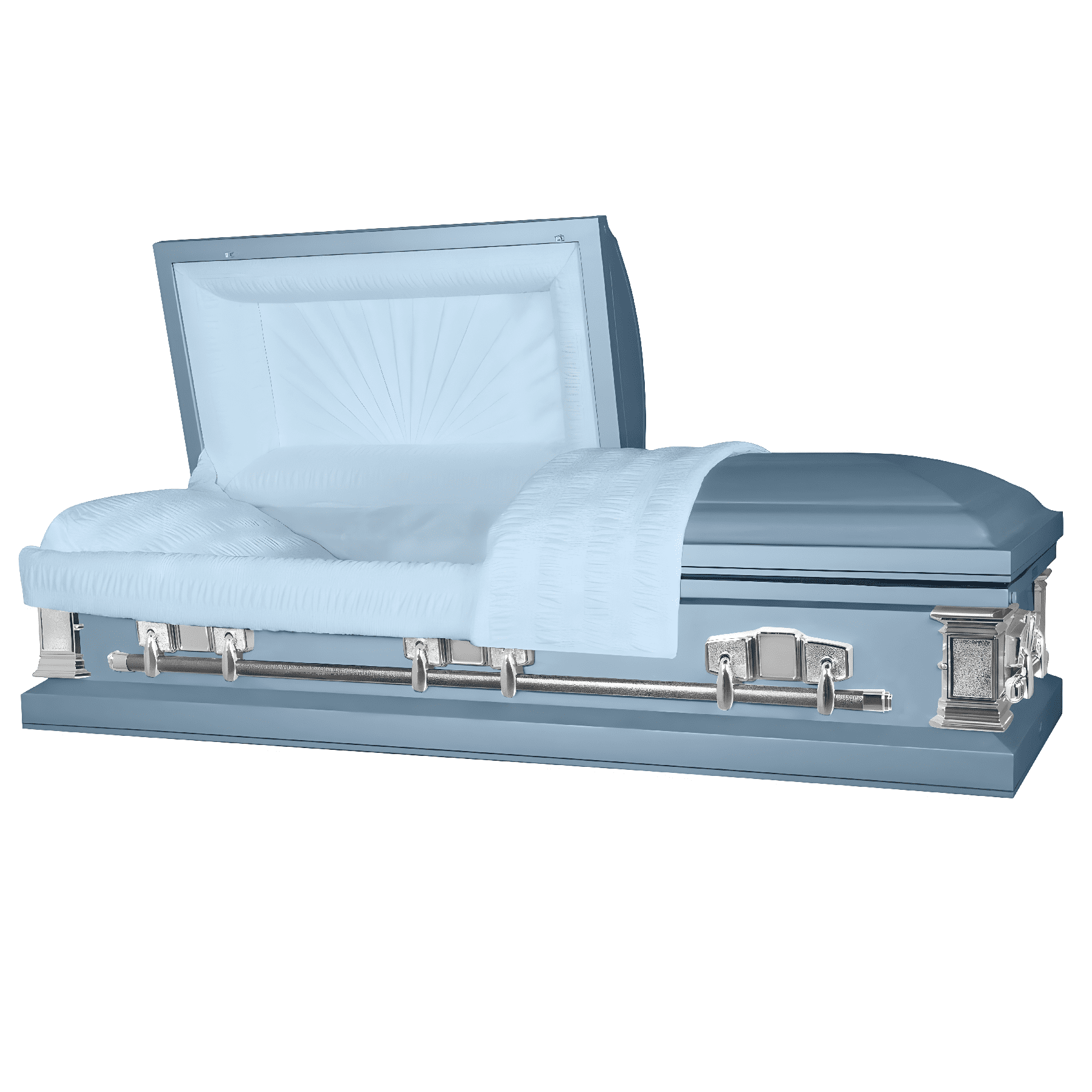 Titan Casket, Satin Series Funeral Casket in Light Blue - Walmart.com
