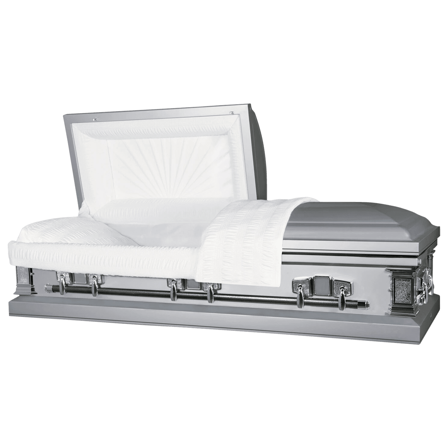 Titan Casket, Satin Series Funeral Casket in Silver - Walmart.com