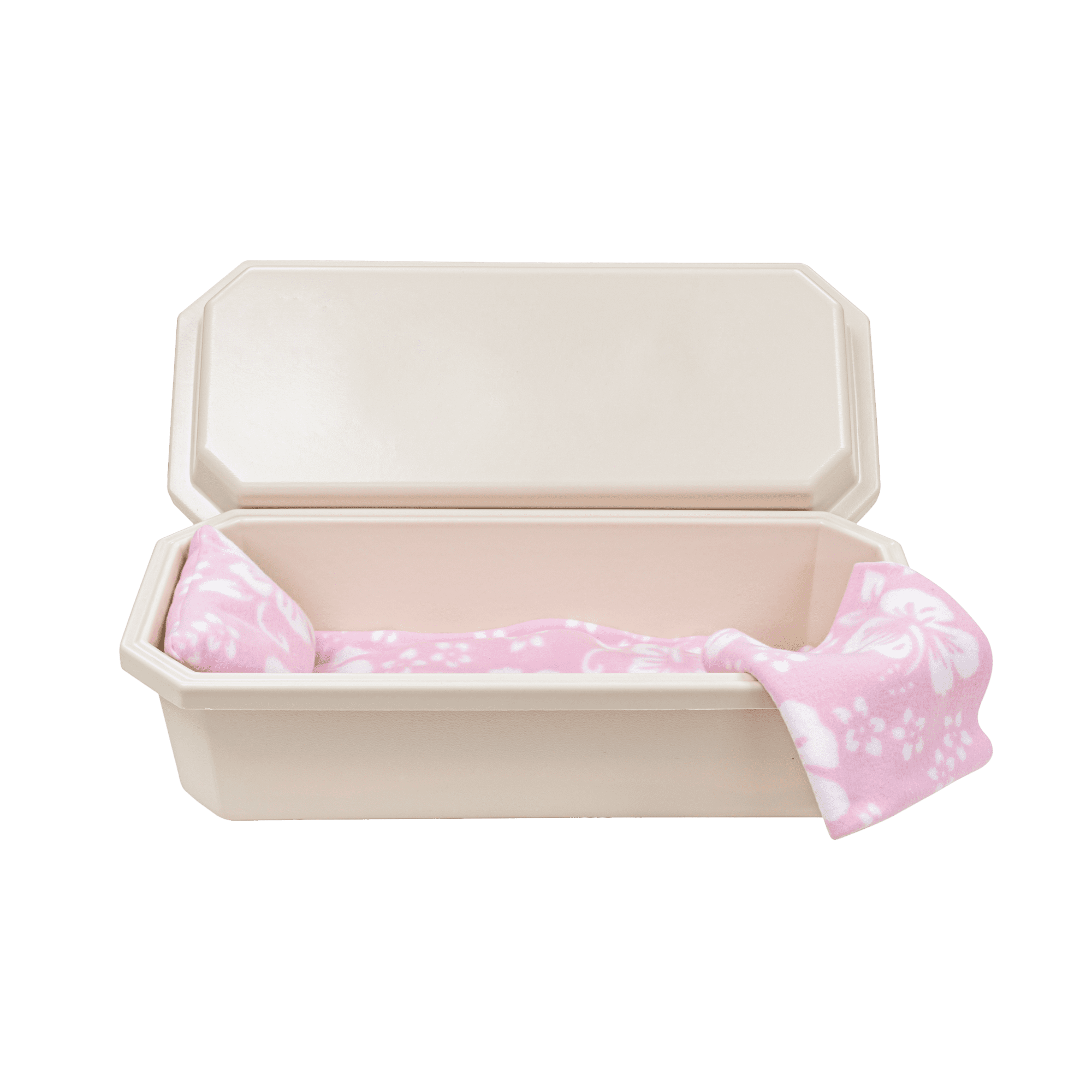 Titan Casket Standard Pet Burial Casket (Medium) Almond With Pink ...