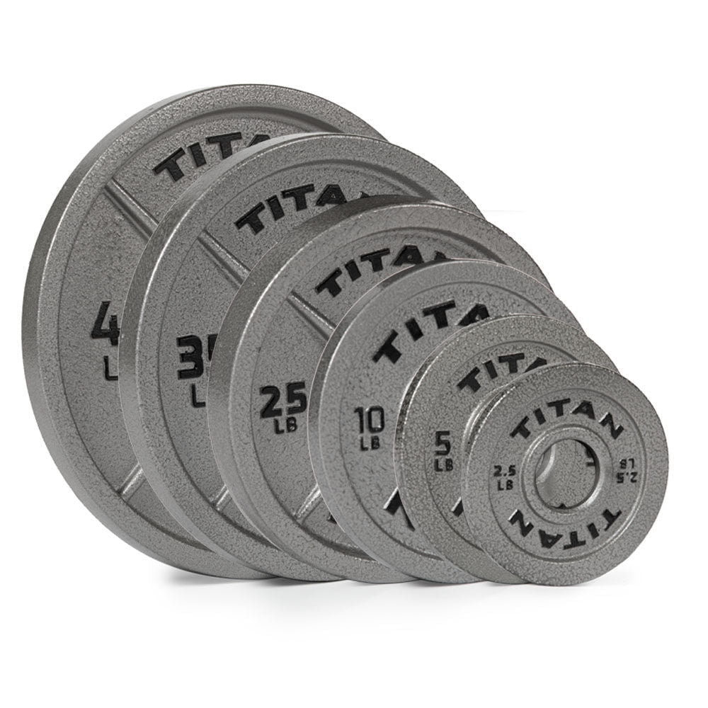 Titan Cast Iron Olympic Weight Plates | 245 LB Set - Walmart.com