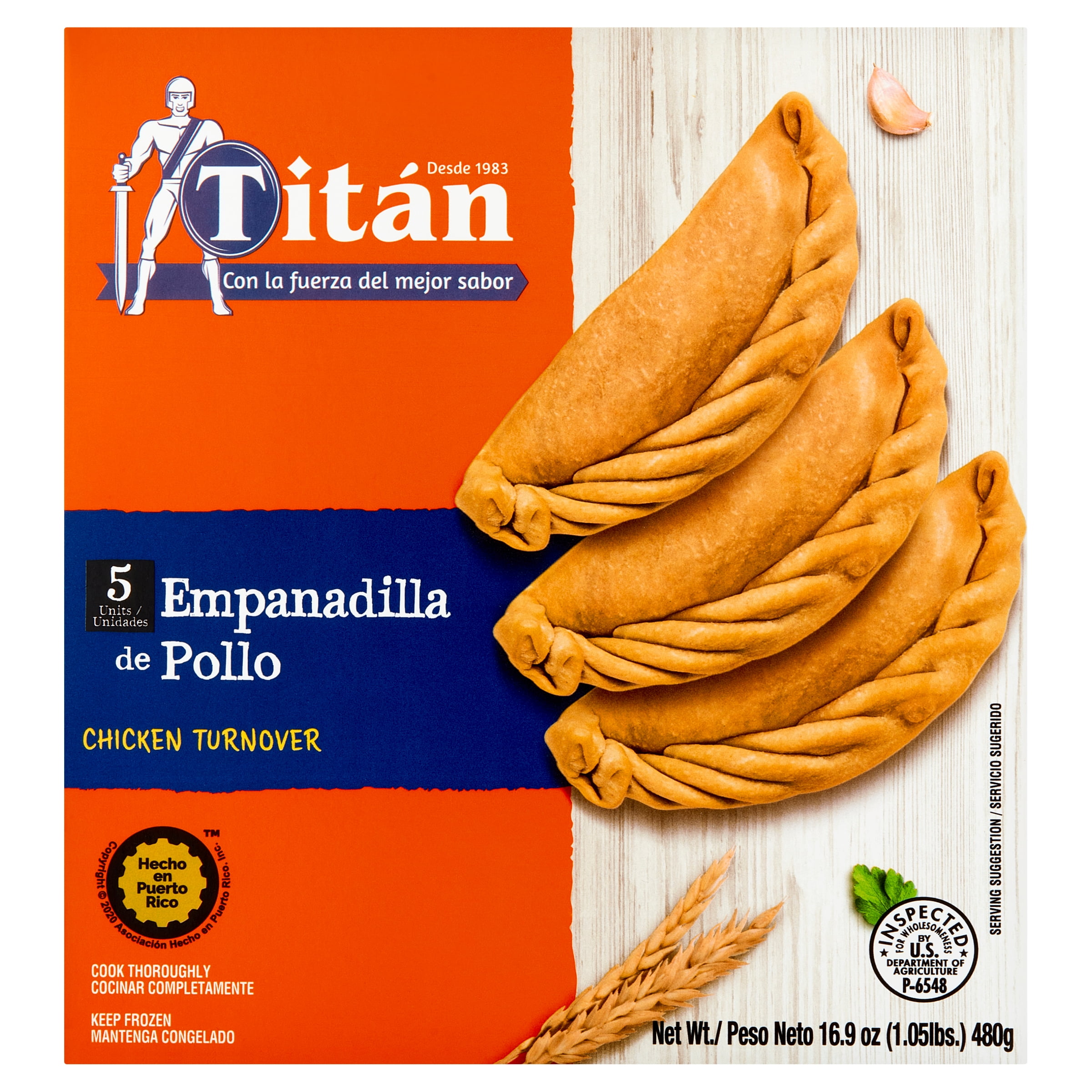 Titan Chicken Turnover, Empanadillas de Pollo 5 Pack, (Frozen ...