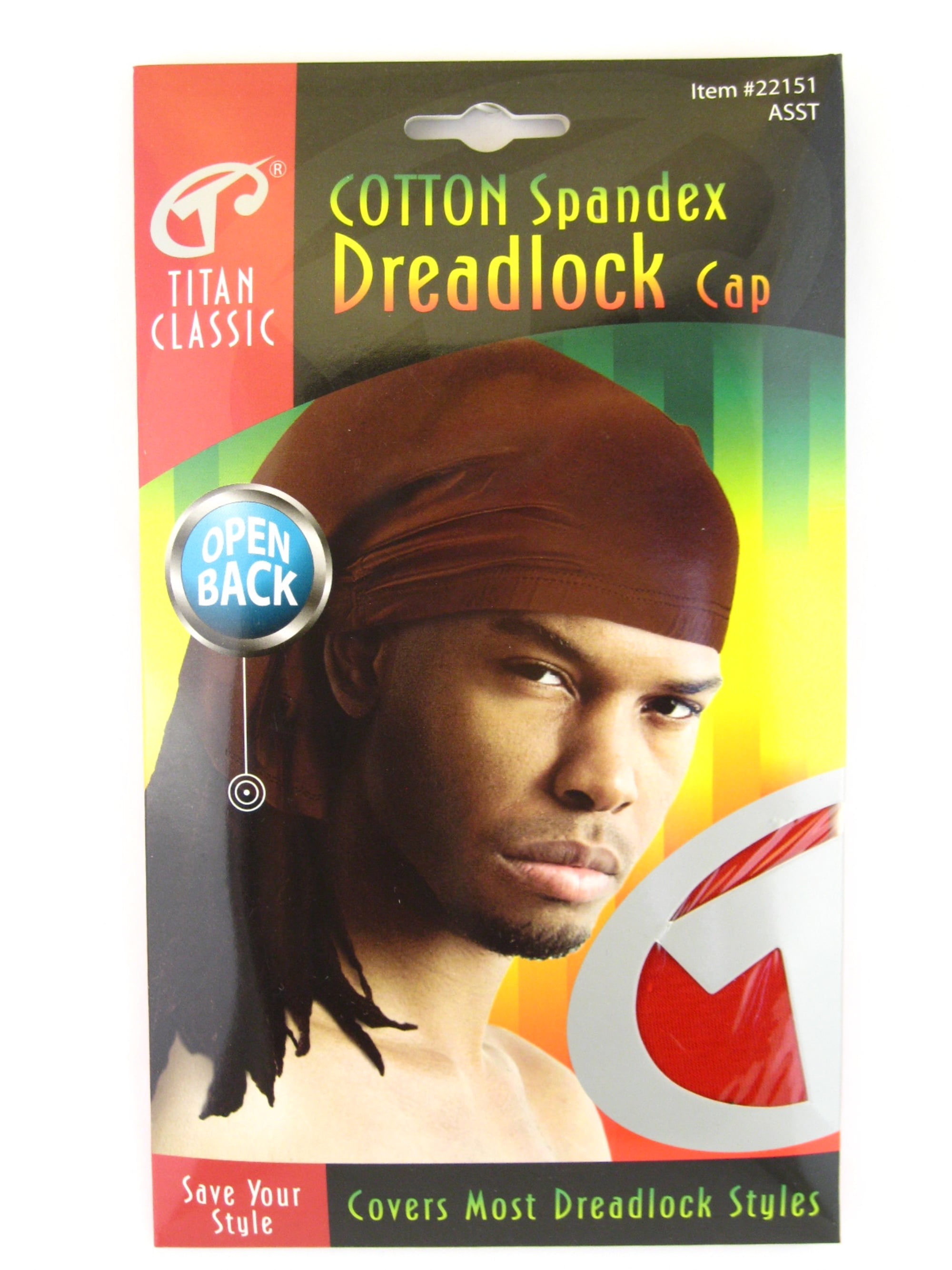 Titan Classic Adult Unisex Open Back Cotton Spandex Dreadlock Cap Hat ...