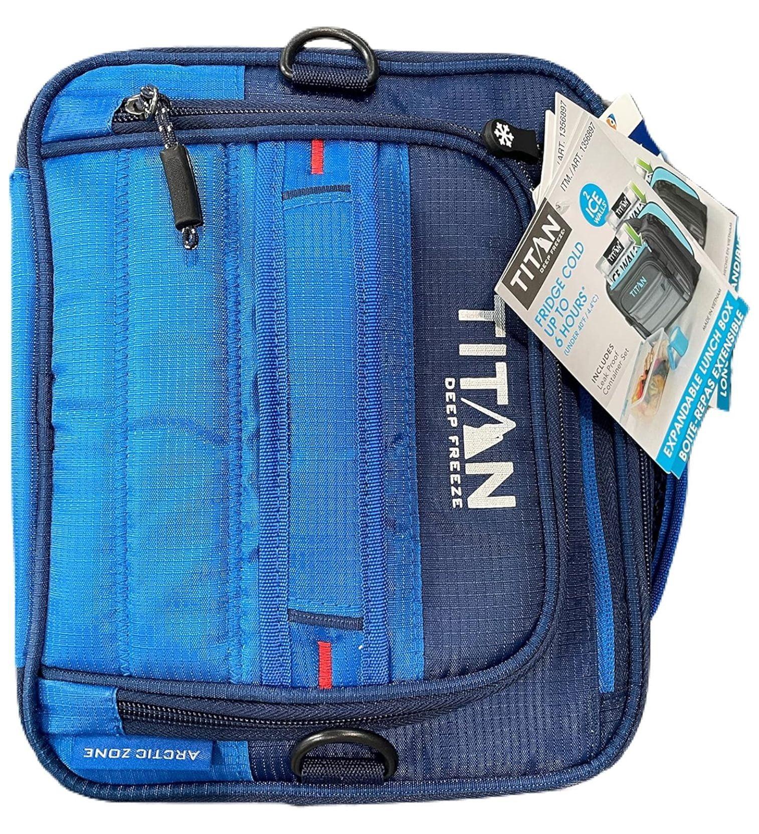 Titan Deep Freeze Expandable Lunch Box with 2 Ice Walls, Blue,Gray ...