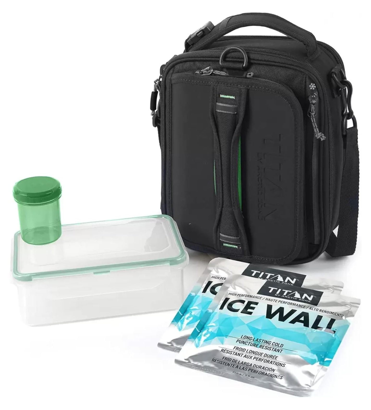 Titan Deep Freeze Fridge Cold Expandable Lunch Pack - Grey/Green ...