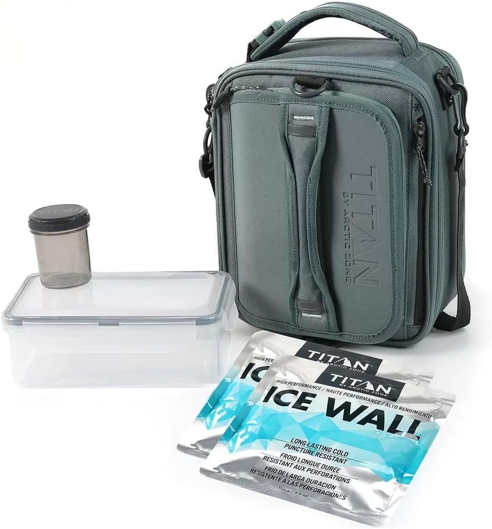 Titan Deep Freeze Fridge Cold Expandable Lunch Pack - Smoke Gray/Green ...