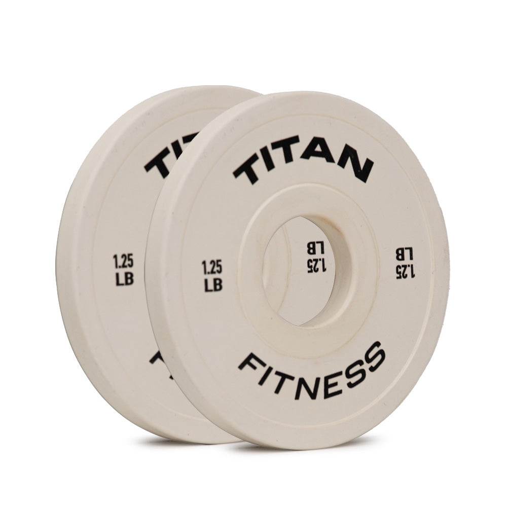 Titan Fitness 1.25 LB Change Plate Set, White Color-Coded, Fit Standard ...