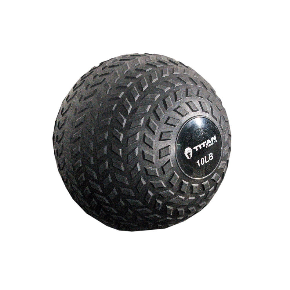 Titan Fitness 10 LB Rubber Tread Slam Ball, Dead Bounce, 10in Diameter ...
