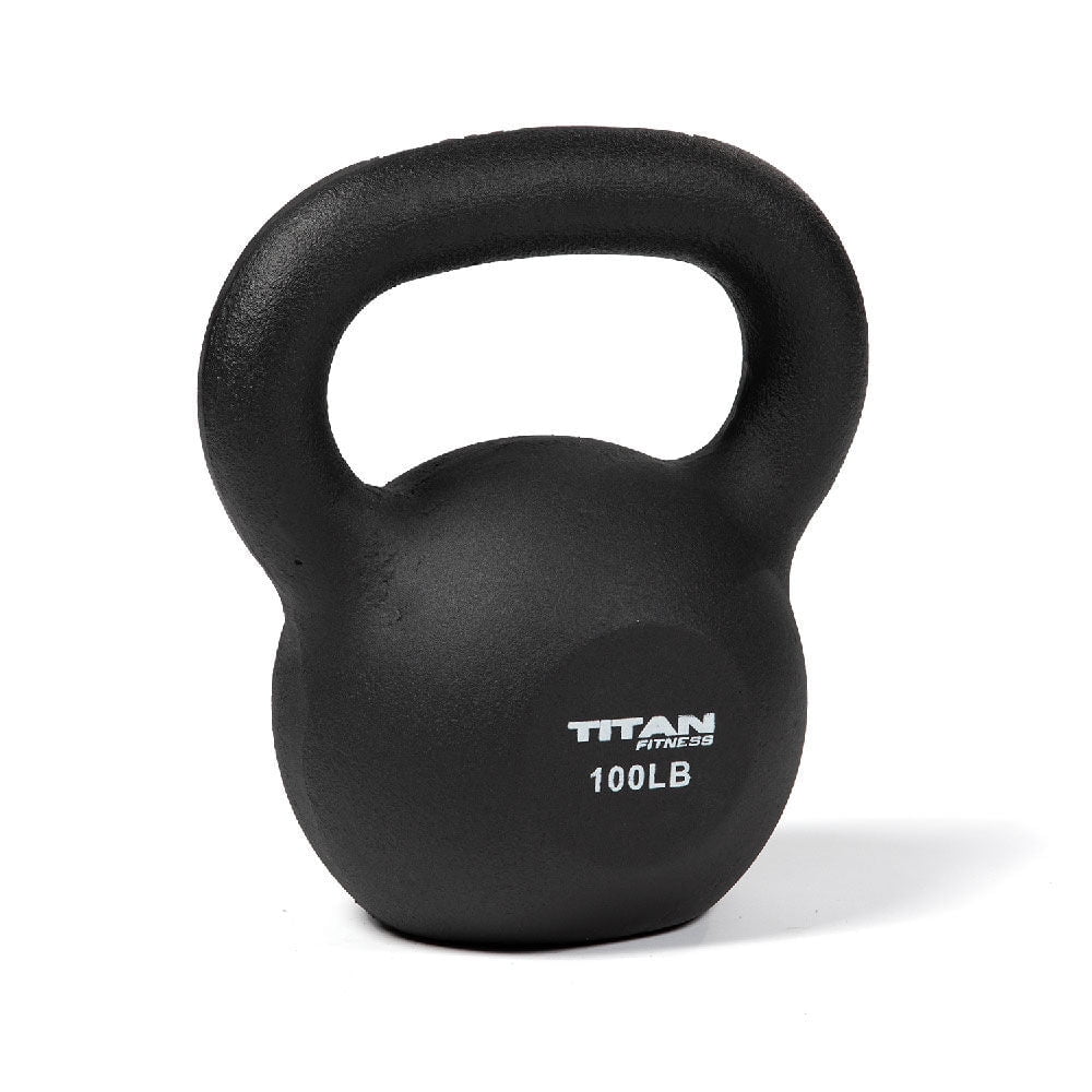 Titan Fitness 100 LB Cast Iron Kettlebell, Single Piece Casting, LB ...