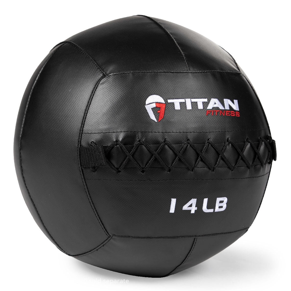 Titan Fitness 14 LB Soft Shell Medicine Wall Ball with Poly-Composite ...
