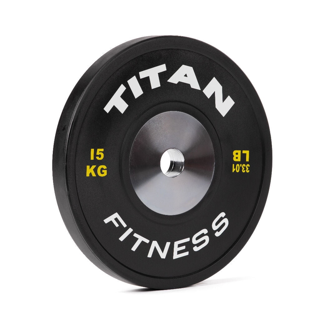 Titan Fitness 15 KG Black Elite Olympic Bumper Plates, Sold ...