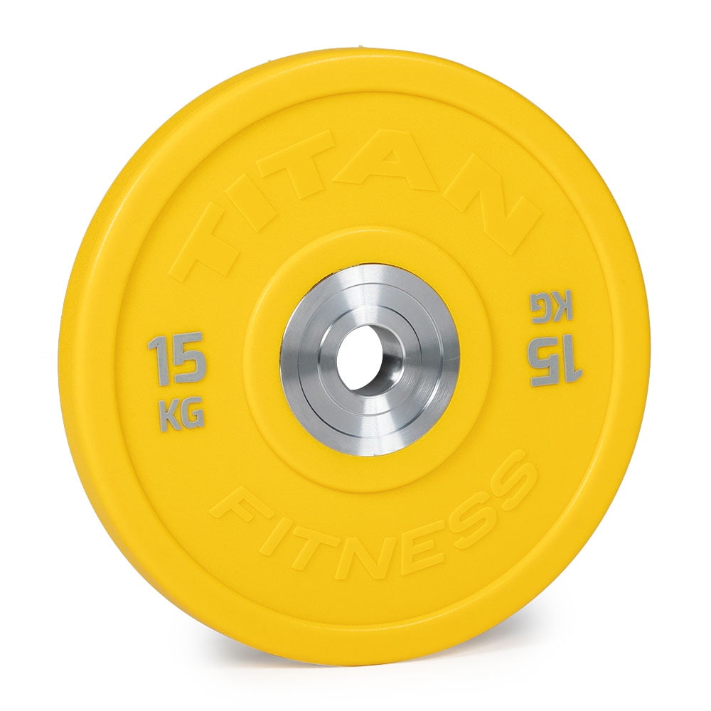 Titan Fitness 15 KG Color Urethane Bumper Plates, Sold Individually ...