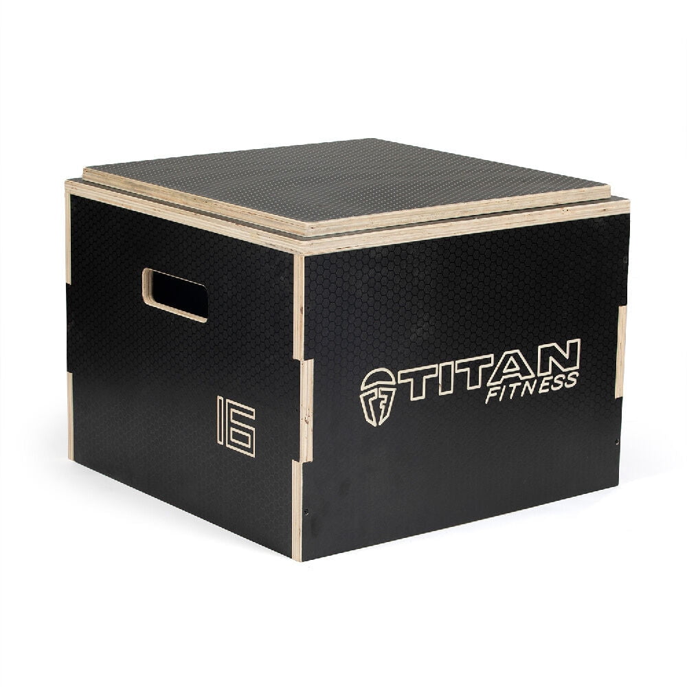 Titan Fitness 16in Anti-Slip Stackable Plyo Box, Pro-Duty Workout ...