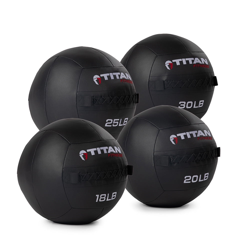 Titan Fitness 18 LB-30 LB Composite Wall Balls, Soft Shell Poly ...