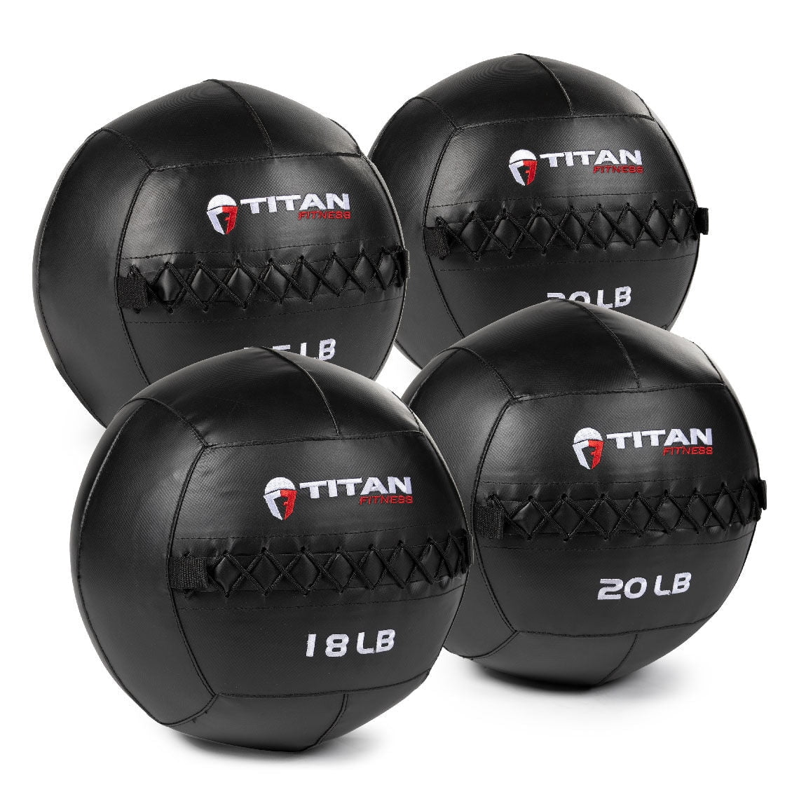 Titan Fitness 18 LB - 30 LB Soft Shell Medicine Wall Ball with Poly ...