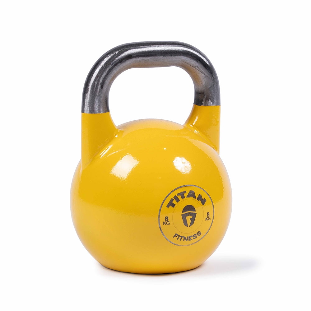 Titan Fitness 8 KG Competition Kettlebell, Color-Coded Yellow, 35mm ...