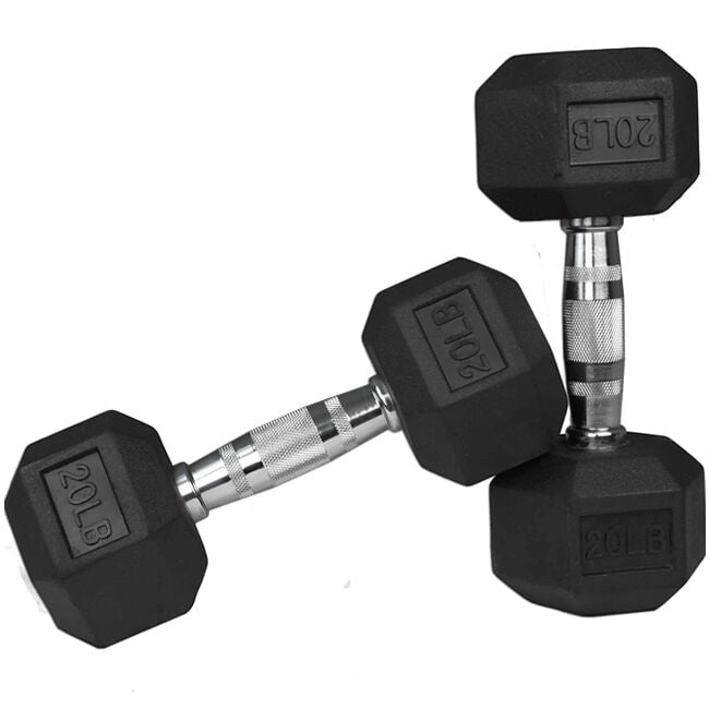 Free Shipping! Titan Fitness 20 LB Pair Free Weights, Black Rubber ...