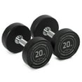 Titan Fitness 20 LB Set Round Urethane Dumbbells, Medium Volcano ...