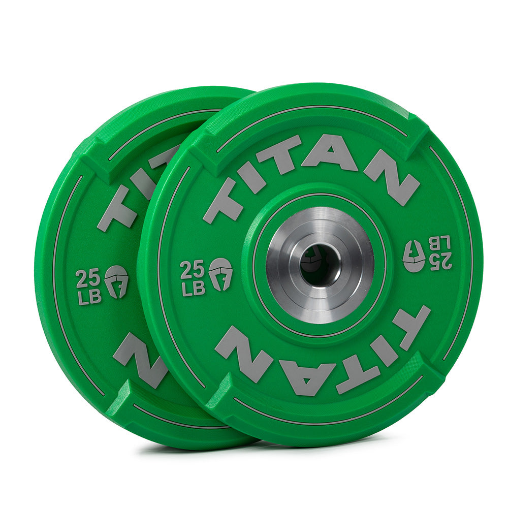 Titan Fitness 25 LB EZ-Grip Urethane Olympic Weight Plates, Pair of ...