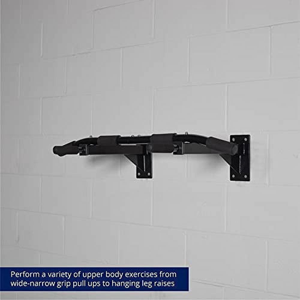 Fitness 3 Position Wall Mounted Pull Up Bar ChinUp Mount Foam Grip ...