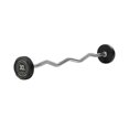 Titan Fitness 30 LB Rubber EZ Curl Fixed Barbell, Pre-Loaded Weight Bar ...
