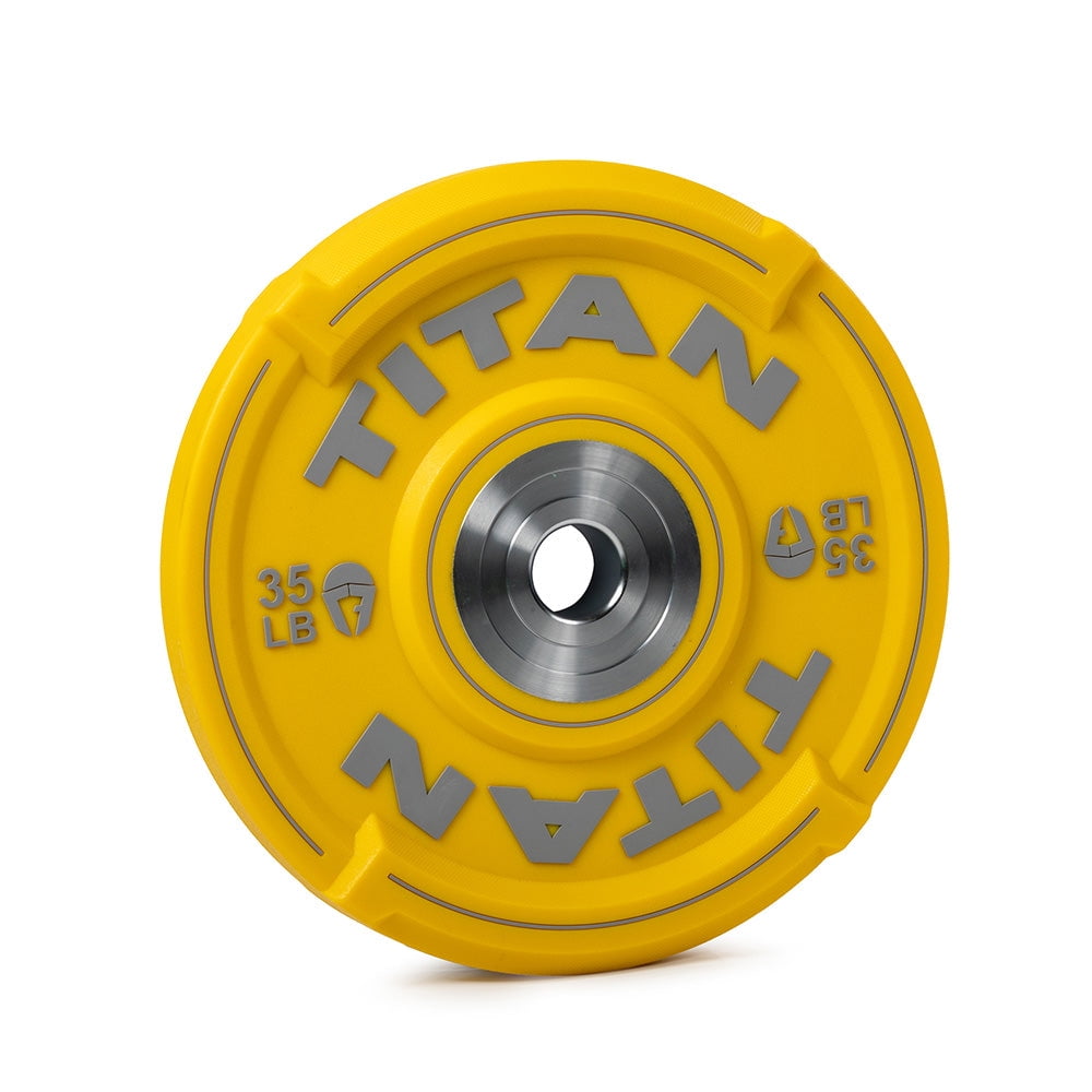 Titan Fitness 35 LB EZ-Grip Urethane Olympic Weight Plate, Single ...
