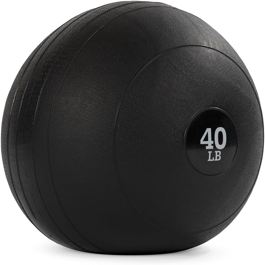 Titan Fitness 40 LB Rubber Slam Ball, Dead Weight Ball Absorbs Impact ...