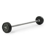 Titan Fitness 40 LB Rubber Straight Fixed Barbell, Pre-Loaded Weight ...