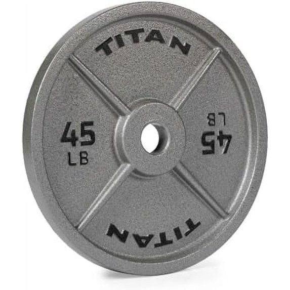Titan Fitness 45 LB Cast Iron Olympic Plate, Sold Individually, Classic ...