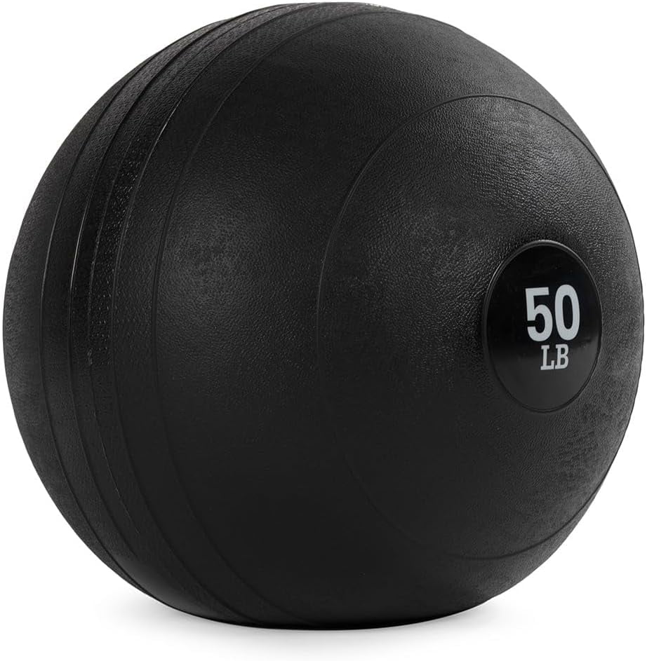Titan Fitness 50 LB Rubber Slam Ball, Dead Weight Ball Absorbs Impact ...