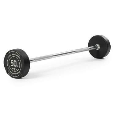 70 LB Weight Capacity Rubber Fixed Barbell, Pre-Loaded Weight Straight ...