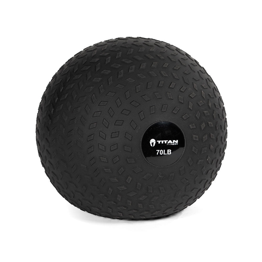 Titan Fitness 70 LB Rubber Tread Slam Ball, Dead Bounce, 13in Diameter ...