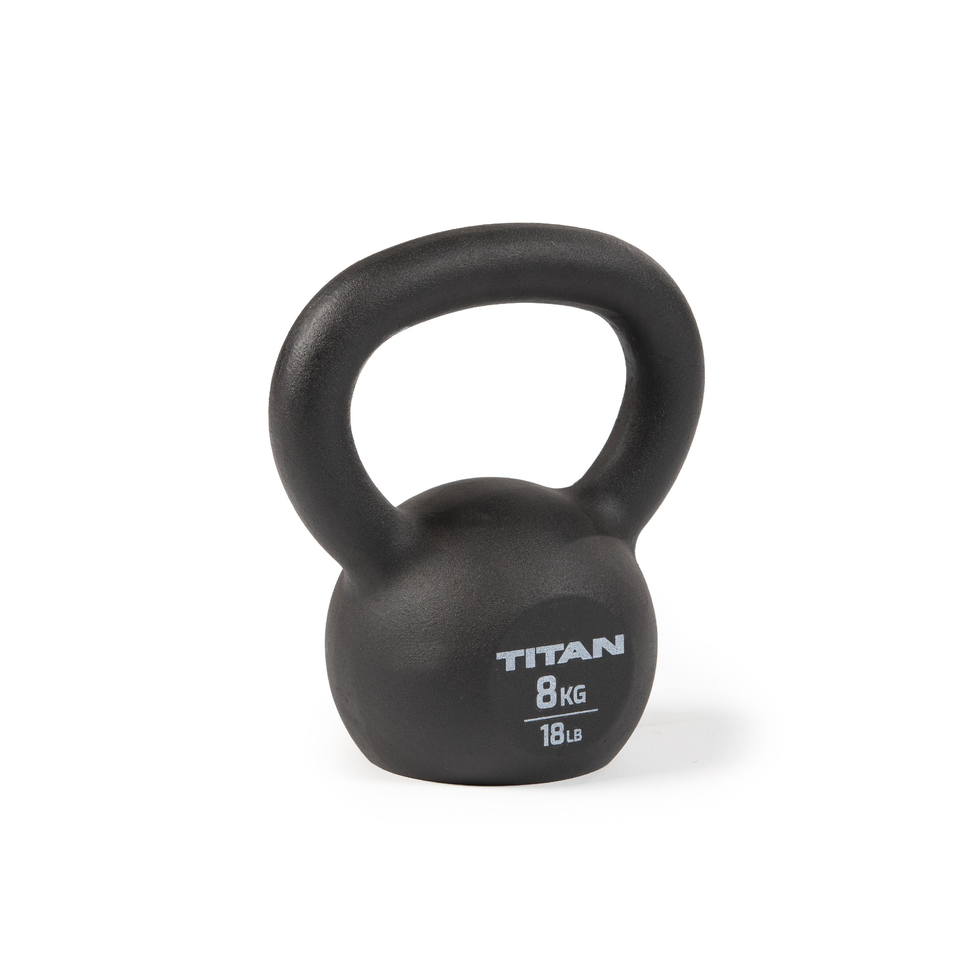 Titan Fitness 17 lbs Single Piece Casting Cast Iron Kettlebell, Black ...