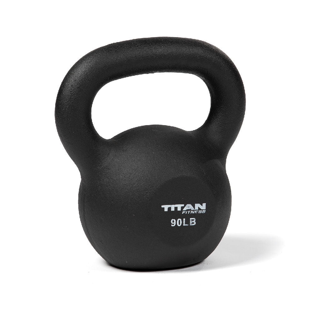 Titan Fitness 90 LB Cast Iron Kettlebell, Single Piece Casting, LB ...