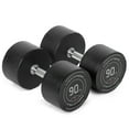 Titan Fitness 90 LB Set Round Urethane Dumbbells, Medium Volcano ...