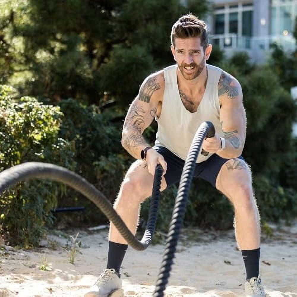 Titan Fitness Battle Rope 30ft x 1.5in, Poly Dacron Heavy Rope for Home ...