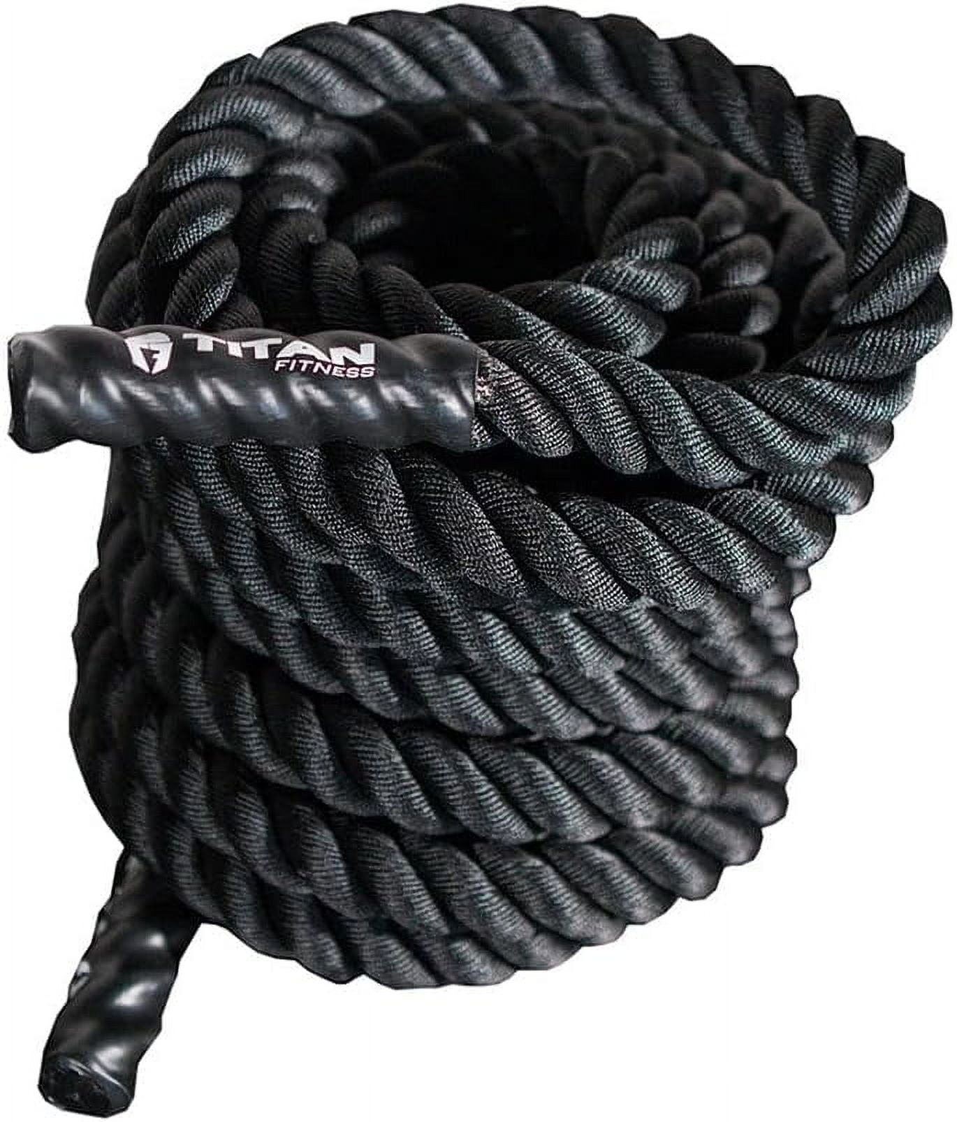 Titan Fitness Battle Rope 30ft x 1.5in, Poly Dacron Heavy Rope for Home ...