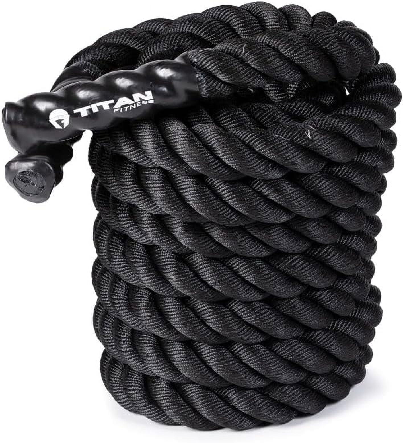 Titan Fitness Battle Rope 40ft x 2in, Poly Dacron Heavy Rope for Home ...