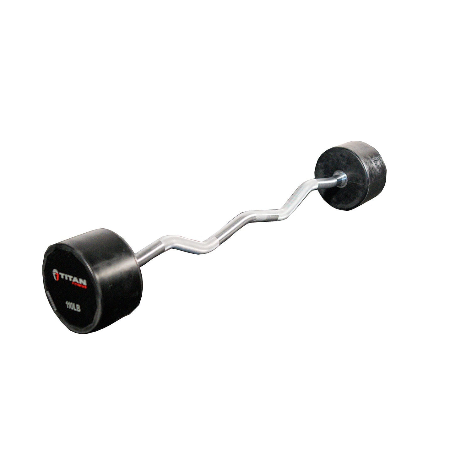 Titan Fitness EZ Curl Rubber Fixed Barbell 110 lb. - Walmart.com
