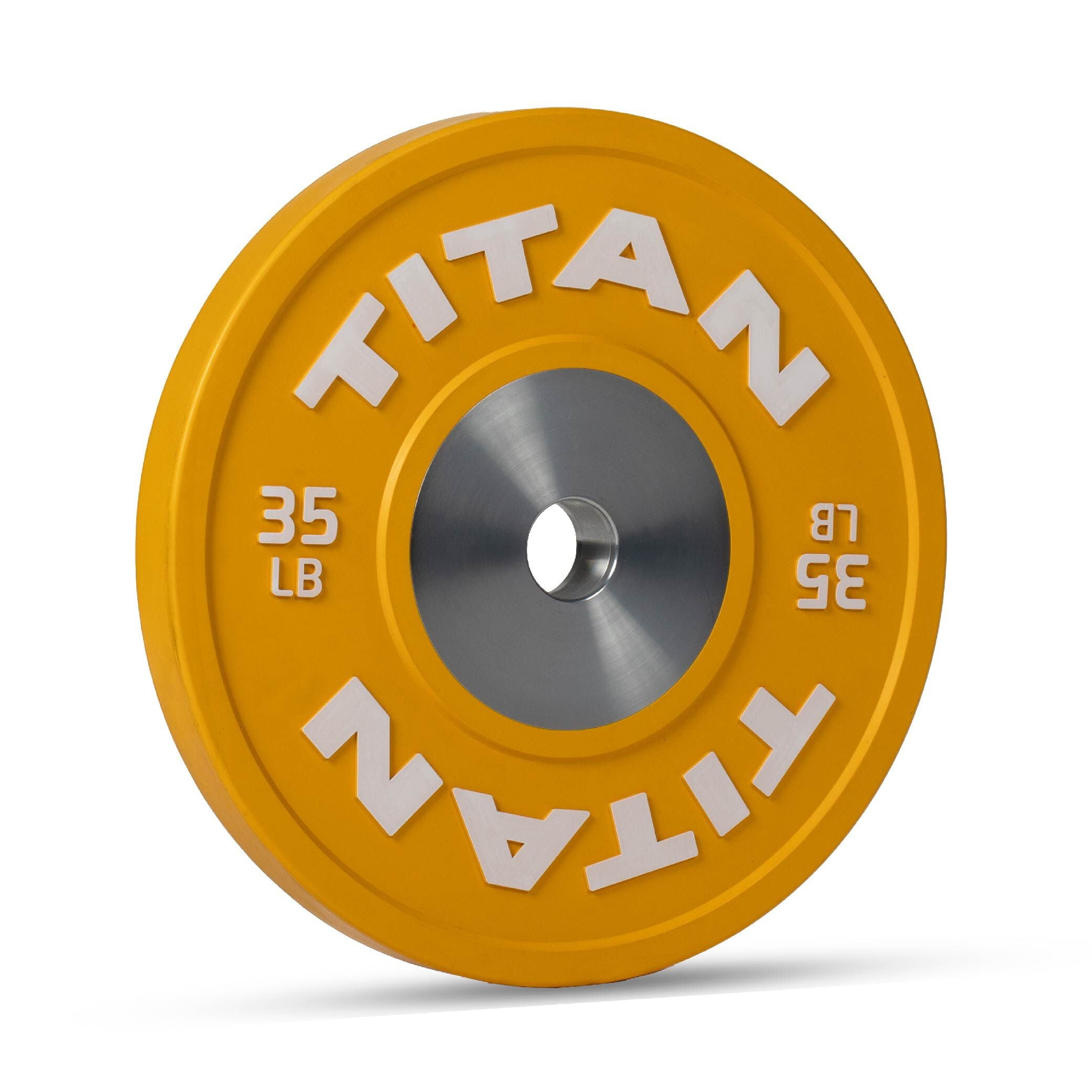 Titan Fitness Elite 35 LB Single Yellow Elite Competition Bumper Plate ...