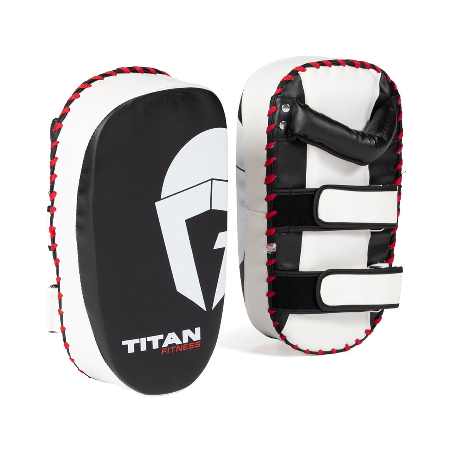 Titan Fitness Muay Thai Pads 14" x 8" Set of 2 Protect Limb Strike Kick ...